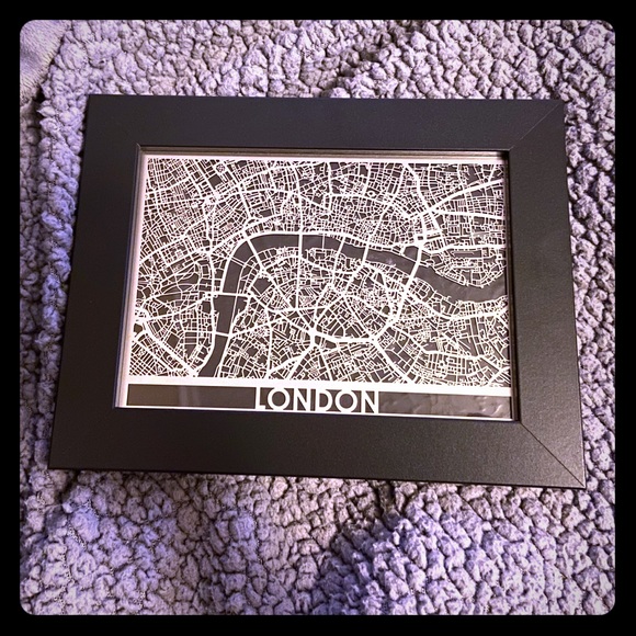 Wall Decor | Framed London Map Cutout | Poshmark